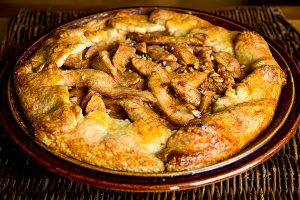 Rustic Spiced Pear Pie with Almond Whipped Cream