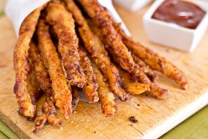 Crispy Chicken Stix With 3 Dipping Sauces