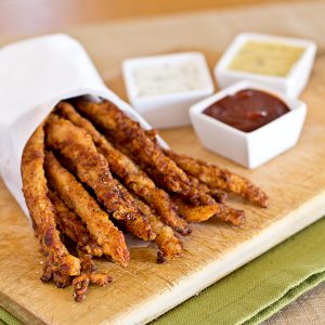 Crispy Chicken Stix With 3 Dipping Sauces