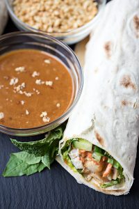 Peanut Chicken Spring Roll Wrap | The Cozy Apron
