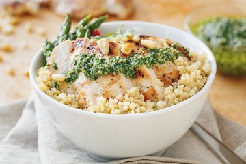 Lemon Chicken Bowl with Pesto | The Cozy Apron