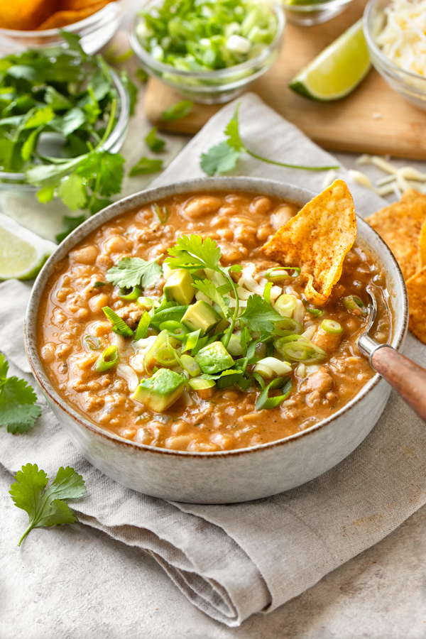 White Bean Turkey Chili | The Cozy Apron